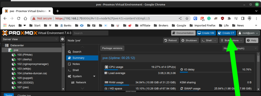 Install Proxmox Lxc Container With Docker Vm Instance And Portainer Ce Install Charles Duncan